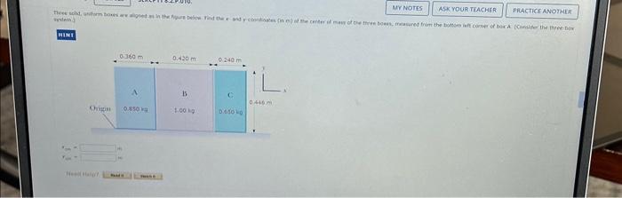 Solved three solid, uniform boxes are aligned as in the | Chegg.com