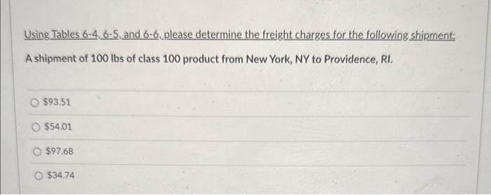 Solved Using Tables 6-4, 6-5, and 6-6, please determine the | Chegg.com