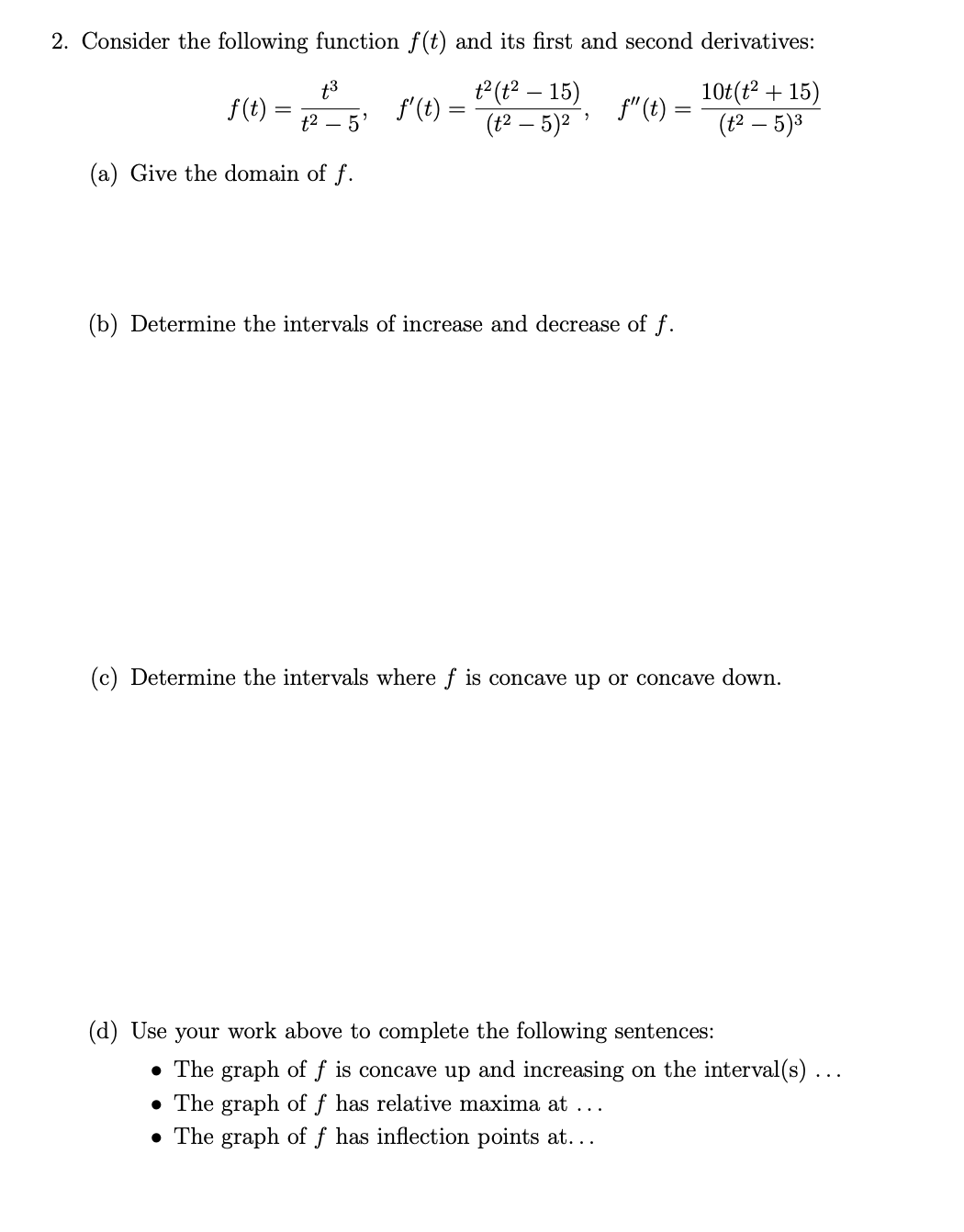 Solved Consider the following function f(t) ﻿and its first | Chegg.com