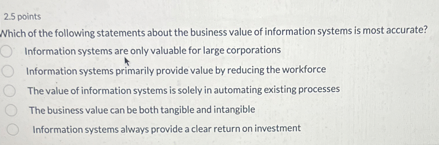 Solved 2.5 ﻿pointsWhich of the following statements about | Chegg.com