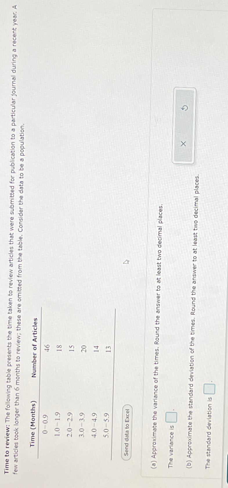Solved Time to review: The following table presents the time | Chegg.com