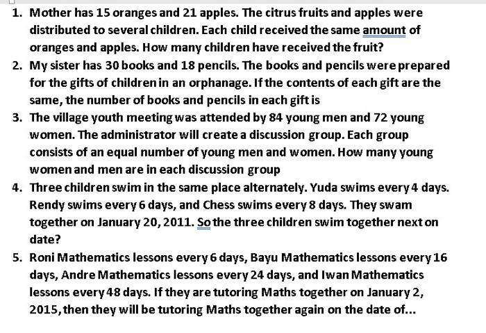 Solved 1. Mother has 15 oranges and 21 apples. The citrus | Chegg.com