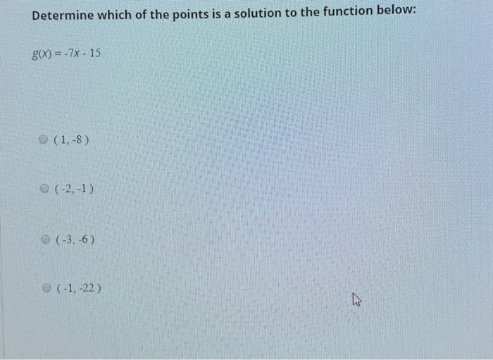 Solved Determine which of the points is a solution to the | Chegg.com