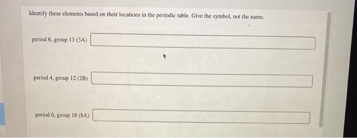Solved Identify these elements based on their locations in | Chegg.com