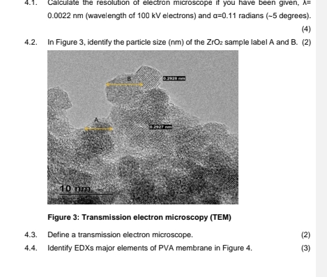 Solved 4.1. ﻿Calculate the resolution of electron microscope | Chegg.com