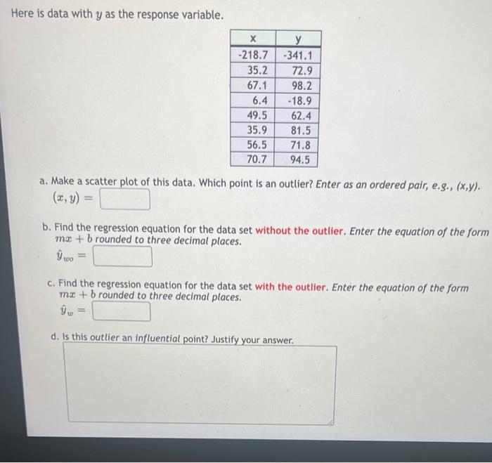 The table below show data that has been collected | Chegg.com