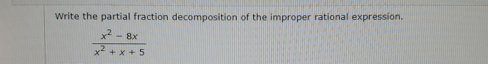 Write the partial fraction decomposition of the | Chegg.com