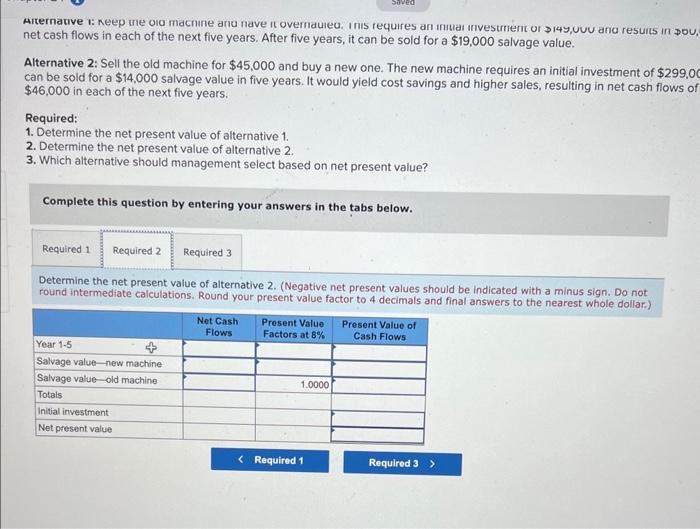 Solved Problem 24-6A (Algo) Net present value of alternate | Chegg.com