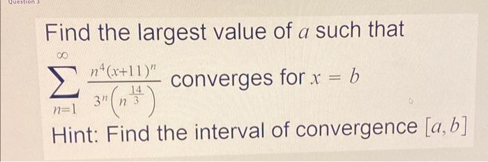Solved Find the largest value of a such that | Chegg.com