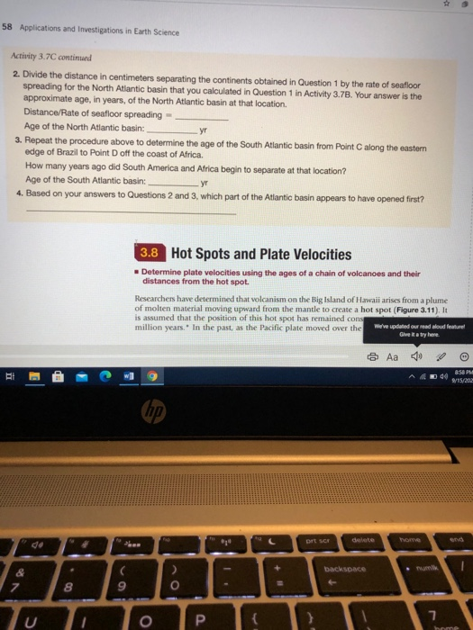 ACTIVITY 3.70 Determining the Ages of Ocean Basins | Chegg.com