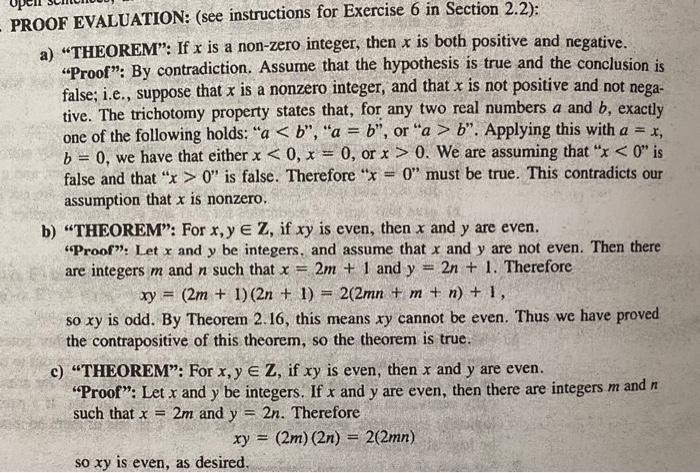Solved PROOF EVALUATION (This type of exercise will appear | Chegg.com