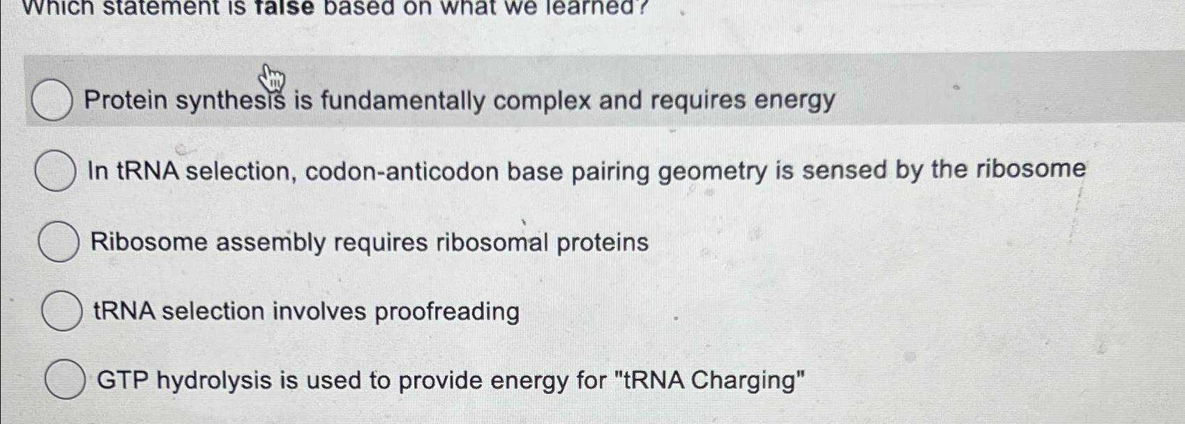 Solved Protein synthesis is fundamentally complex and | Chegg.com