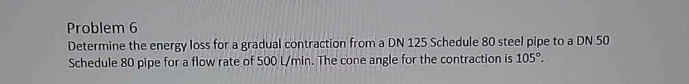 Solved Problem 6Determine the energy loss for a gradual | Chegg.com