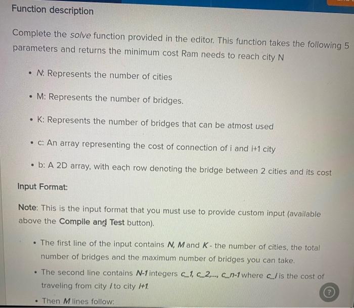 Solved Complete The Function Solve Preferably In Python3 Or 