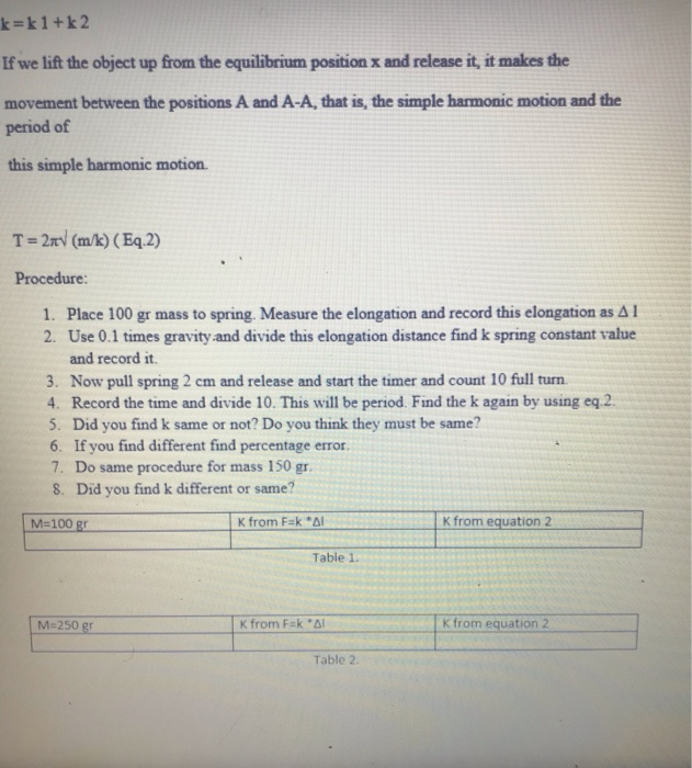 Solved Objective : 1. In this experiment, the weight of the | Chegg.com