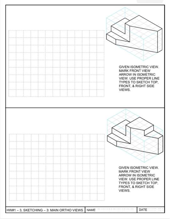 Solved GIVEN ISOMETRIC VIEW, MARK FRONT VIEW ARROW IN | Chegg.com