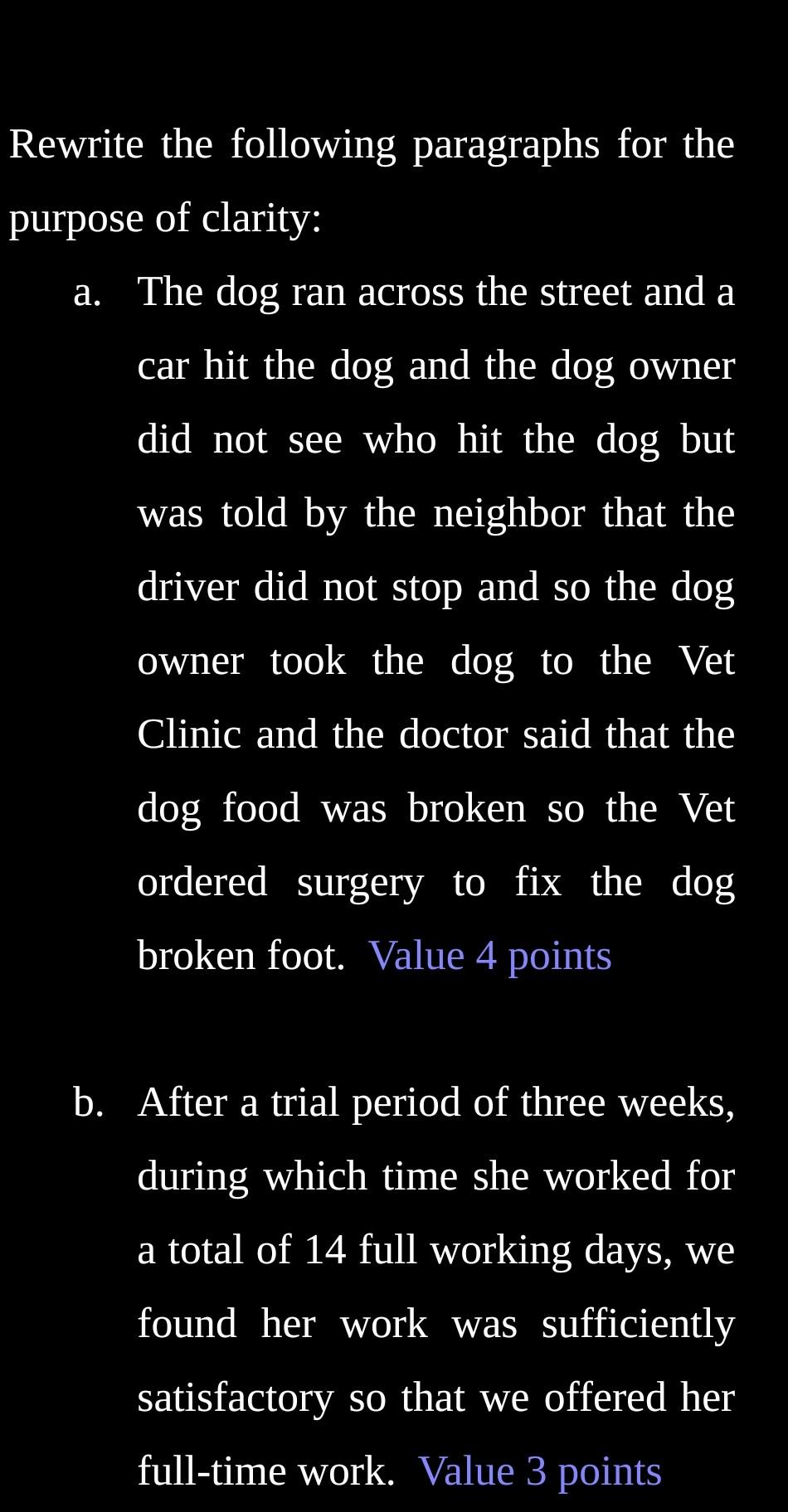 Solved Rewrite the following paragraphs for the purpose of | Chegg.com