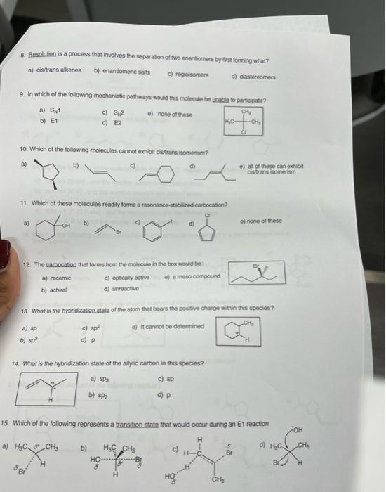 Solved & Resolution is a process that involves the | Chegg.com