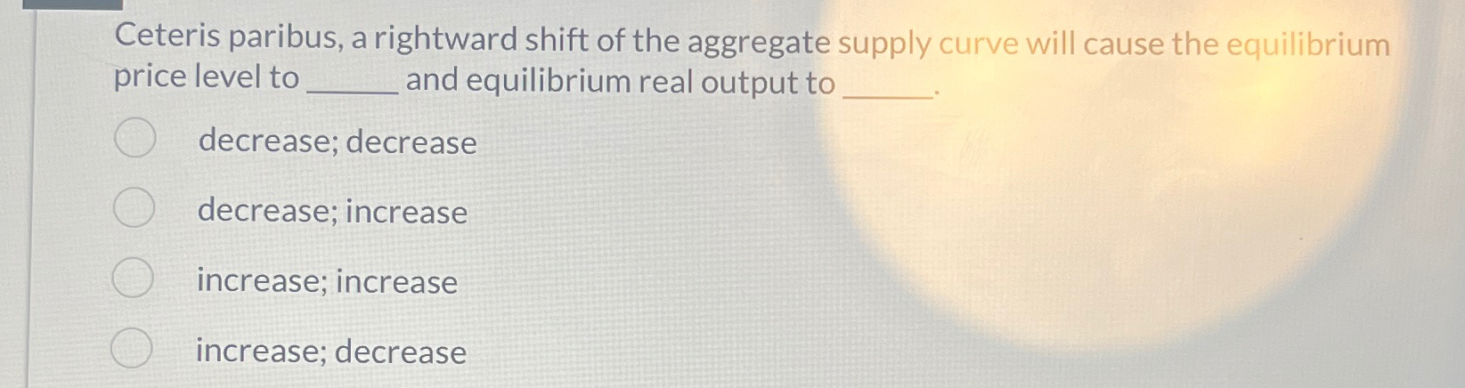 Solved Ceteris paribus, a rightward shift of the aggregate | Chegg.com