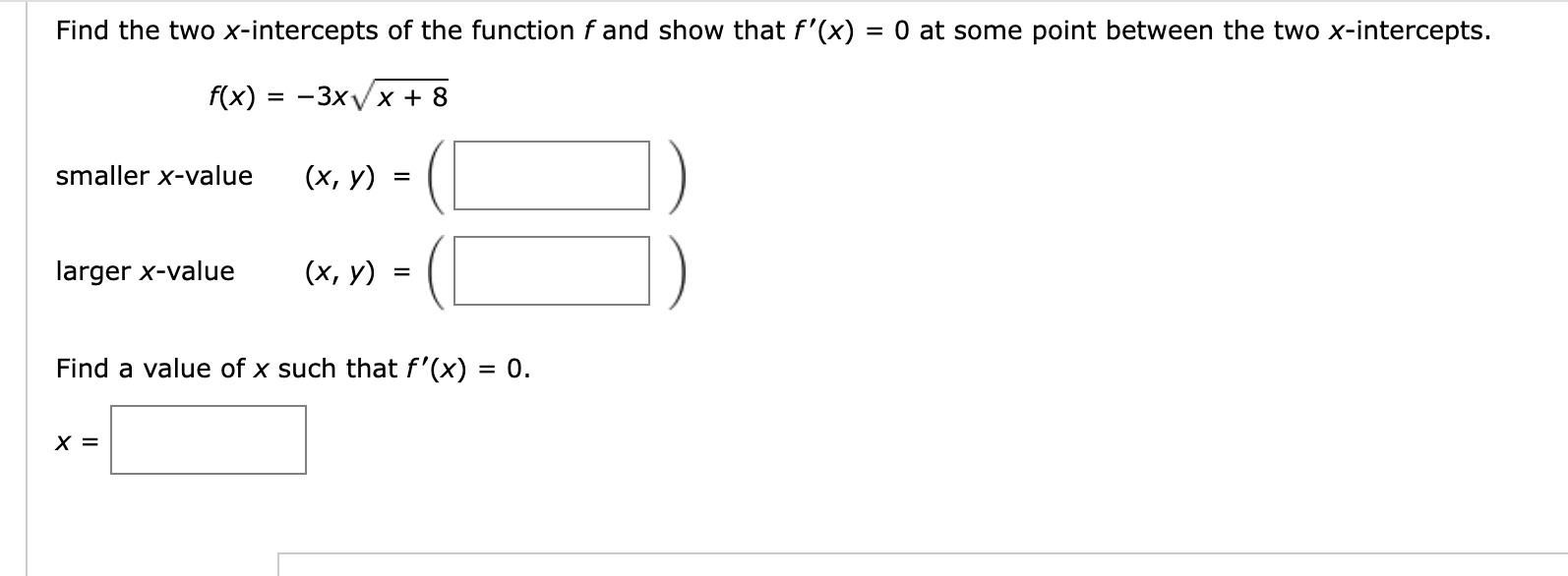 Solved Find the two x-intercepts of the function f ﻿and show | Chegg.com