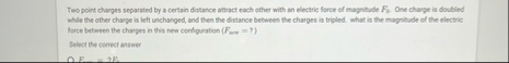 Solved Two point charges separated by a certain dittance | Chegg.com