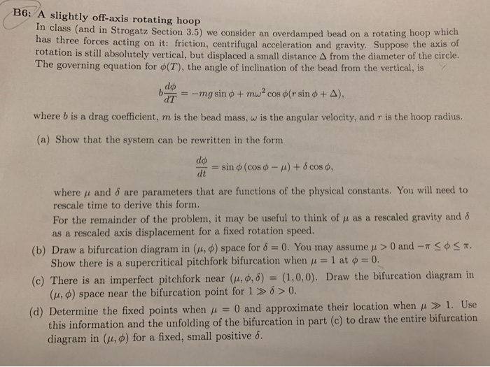 B6: A slightly off-axis rotating hoop In class and in | Chegg.com