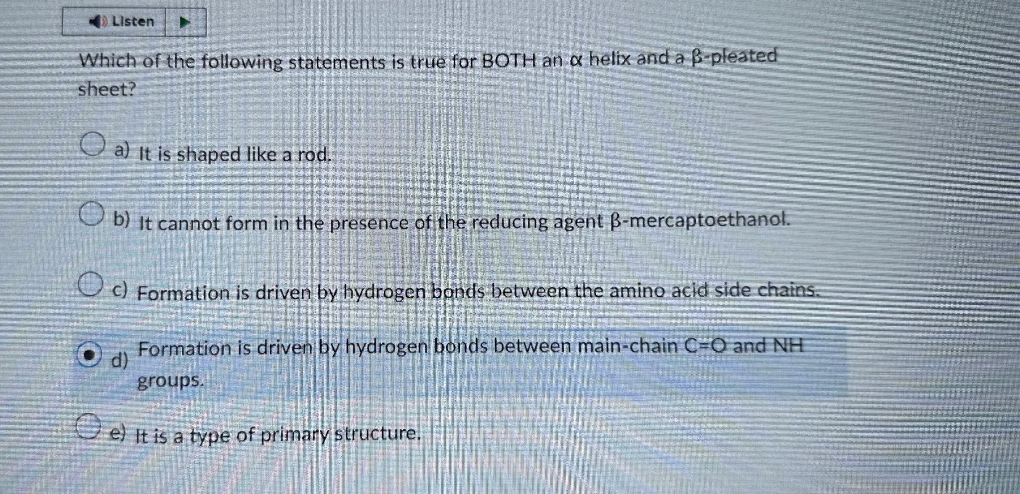 Solved ListenWhich of the following statements is true for | Chegg.com