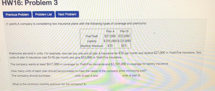 Solved HW16: Problem 3 Previous Problem Probler List Next | Chegg.com