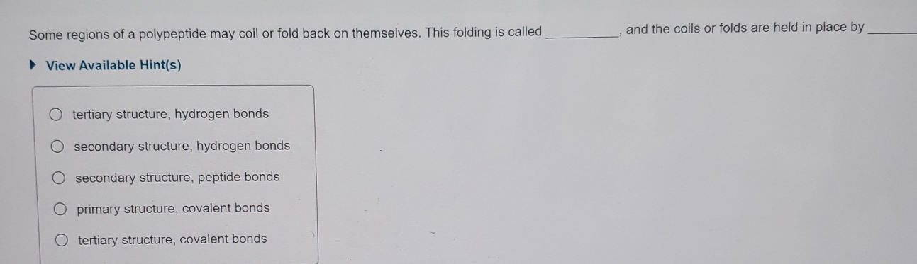 Solved Some regions of a polypeptide may coil or fold back | Chegg.com