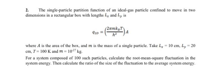 Solved 2. The single-particle partition function of an | Chegg.com