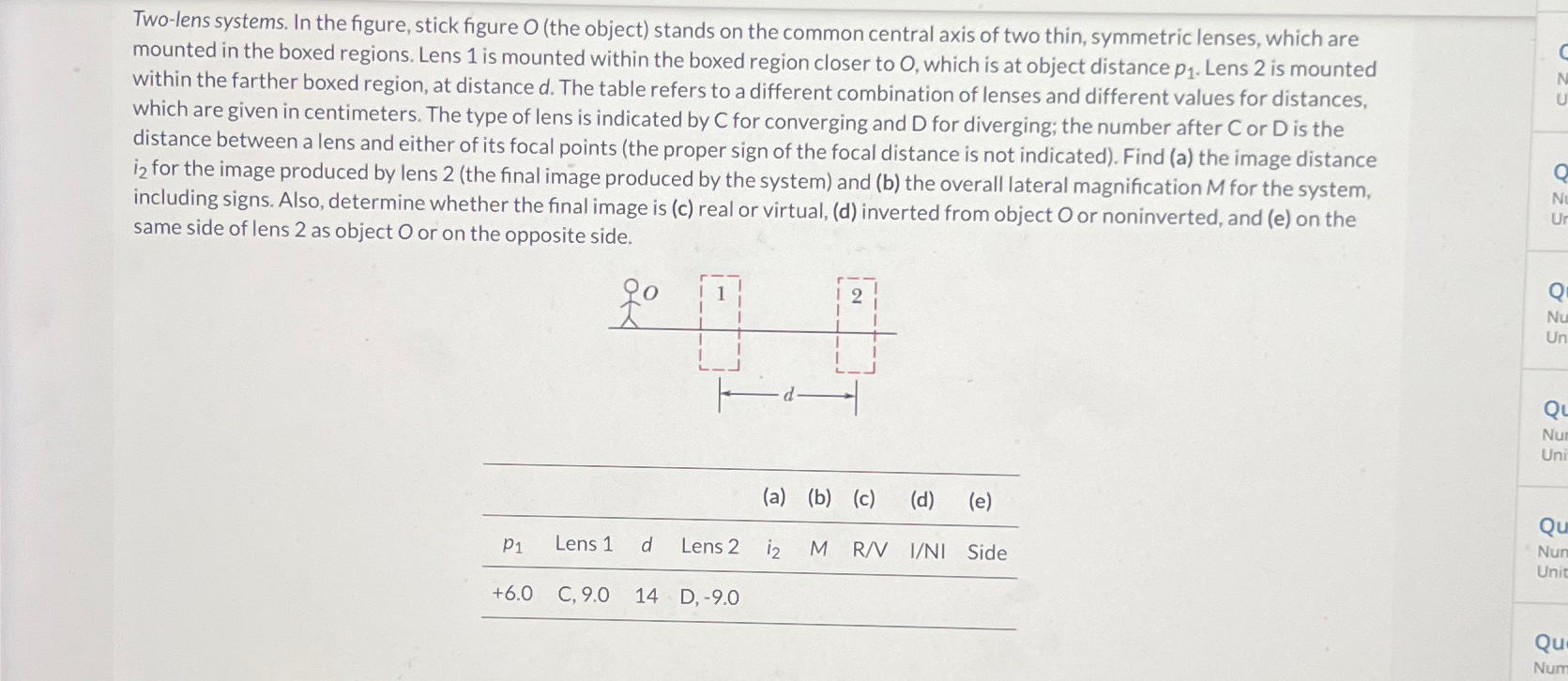 Solved Two-lens systems. In the figure, stick figure O (the | Chegg.com