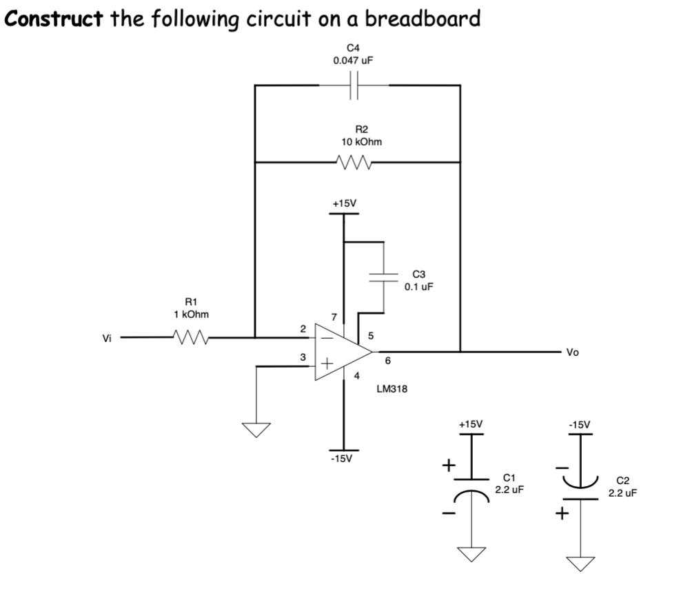Solved Construct the following circuit on a breadboard | Chegg.com