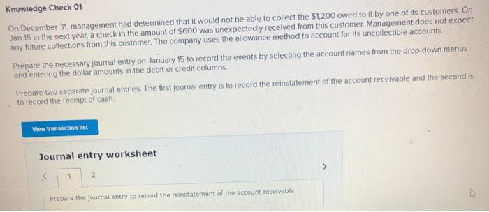 Solved Knowledge Check 01 On December 31, management had | Chegg.com Solved Knowledge Check 01 On December 31, management had | Chegg.com