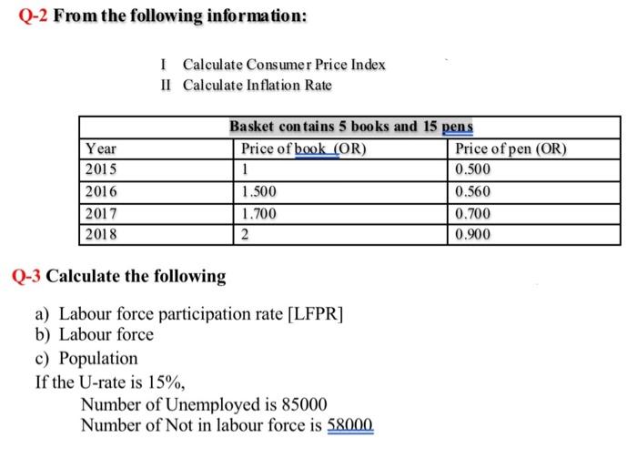 Solved Q-2 From the following information: I Calculate | Chegg.com