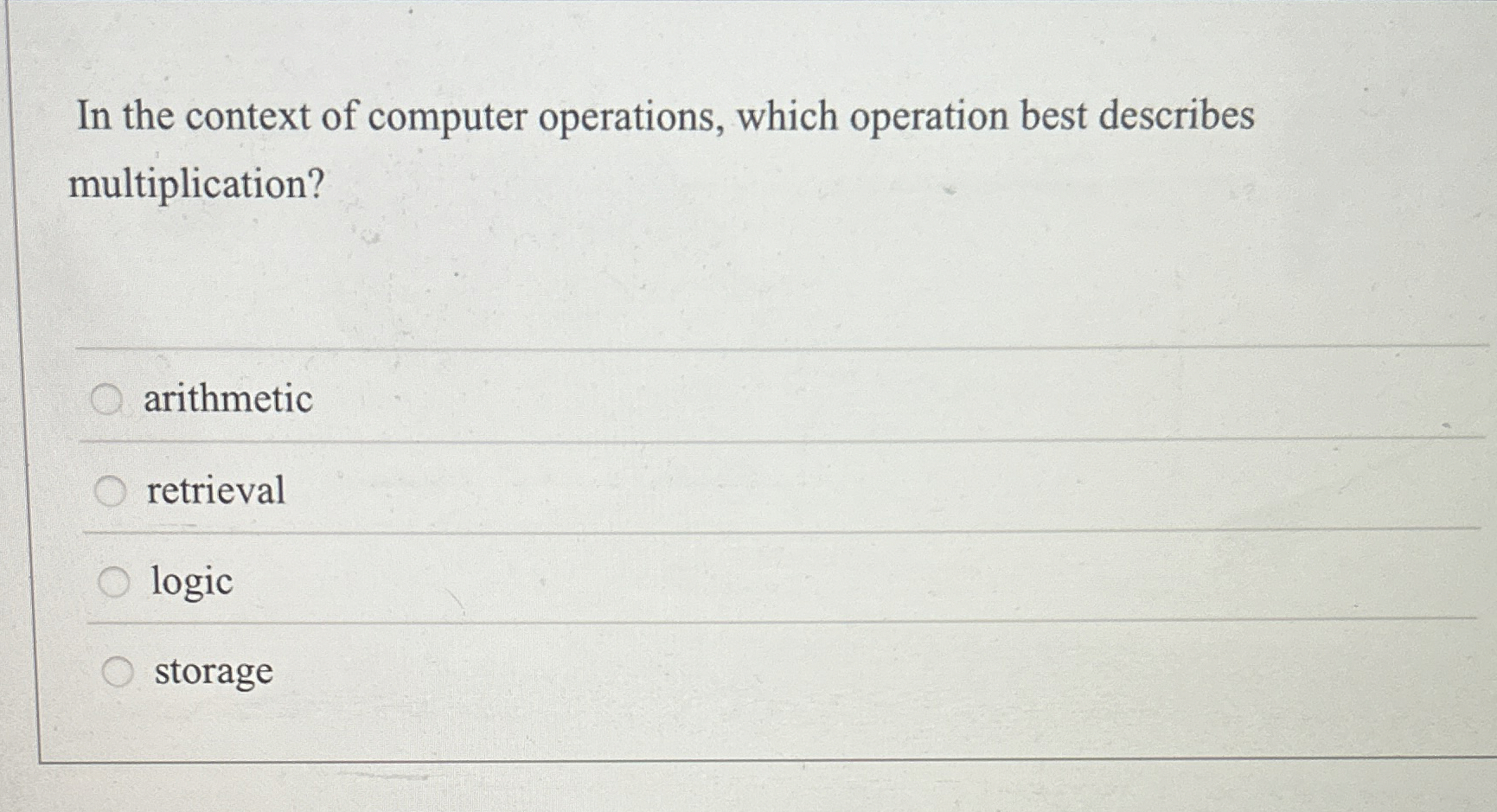 Solved In the context of computer operations, which | Chegg.com