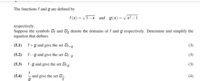 Solved The functions f and g are defined by f(x)=3−x and | Chegg.com