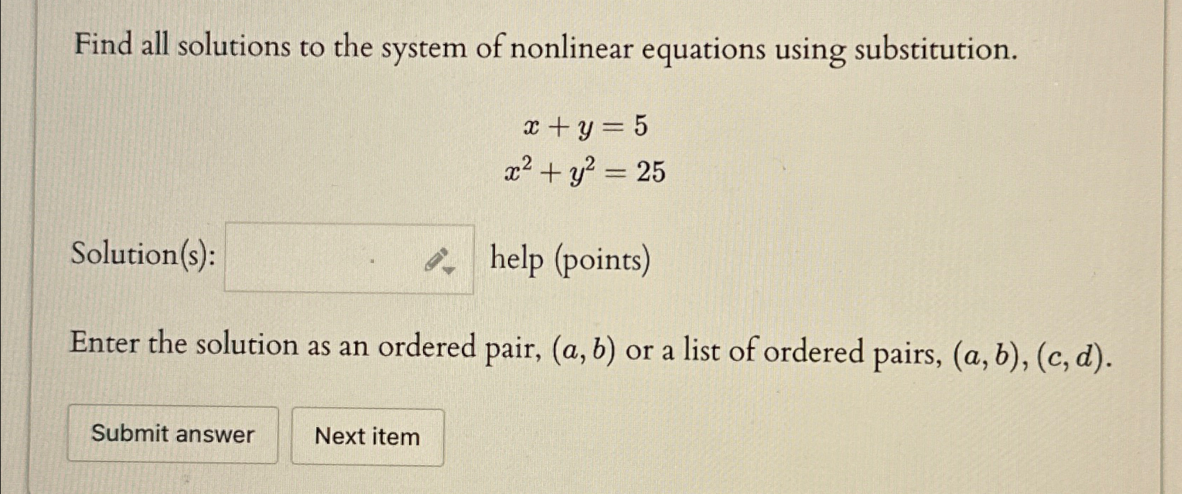 Solved Find all solutions to the system of nonlinear | Chegg.com