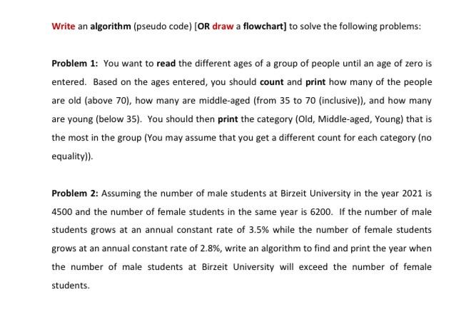 Solved Write An Algorithm Pseudo Code Or Draw A 9576