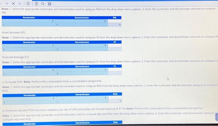 Solved Compute Measures for DuPont Disaggregation Analysis | Chegg.com