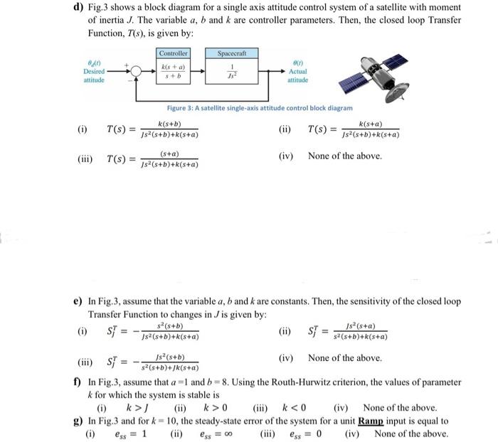 Solved d) Fig. 3 shows a block diagram for a single axis | Chegg.com