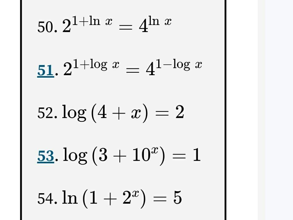 Solved Solving mixed equations. In Exercises 48 through 59 , | Chegg.com