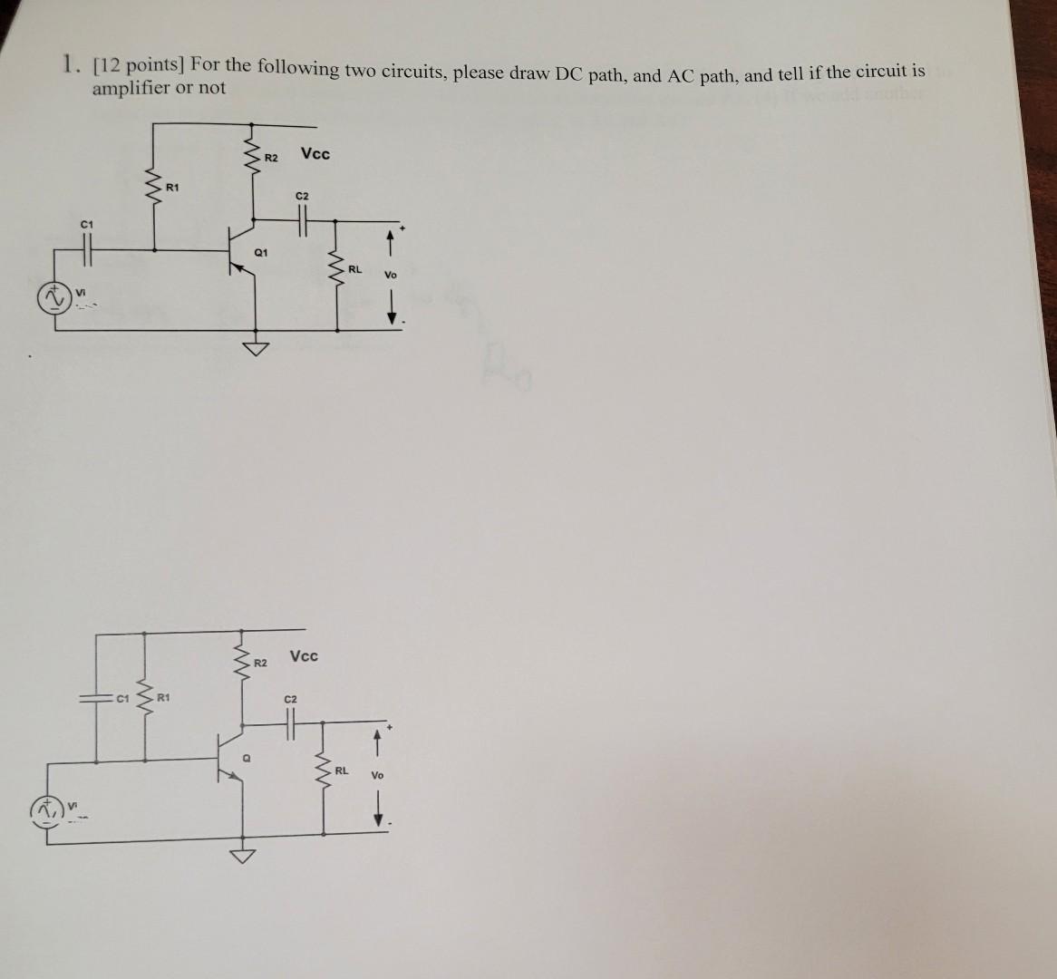 Solved 1. [12 points] For the following two circuits, please | Chegg.com
