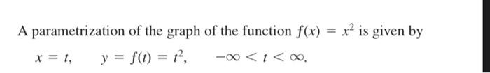 Solved A parametrization of the graph of the function | Chegg.com