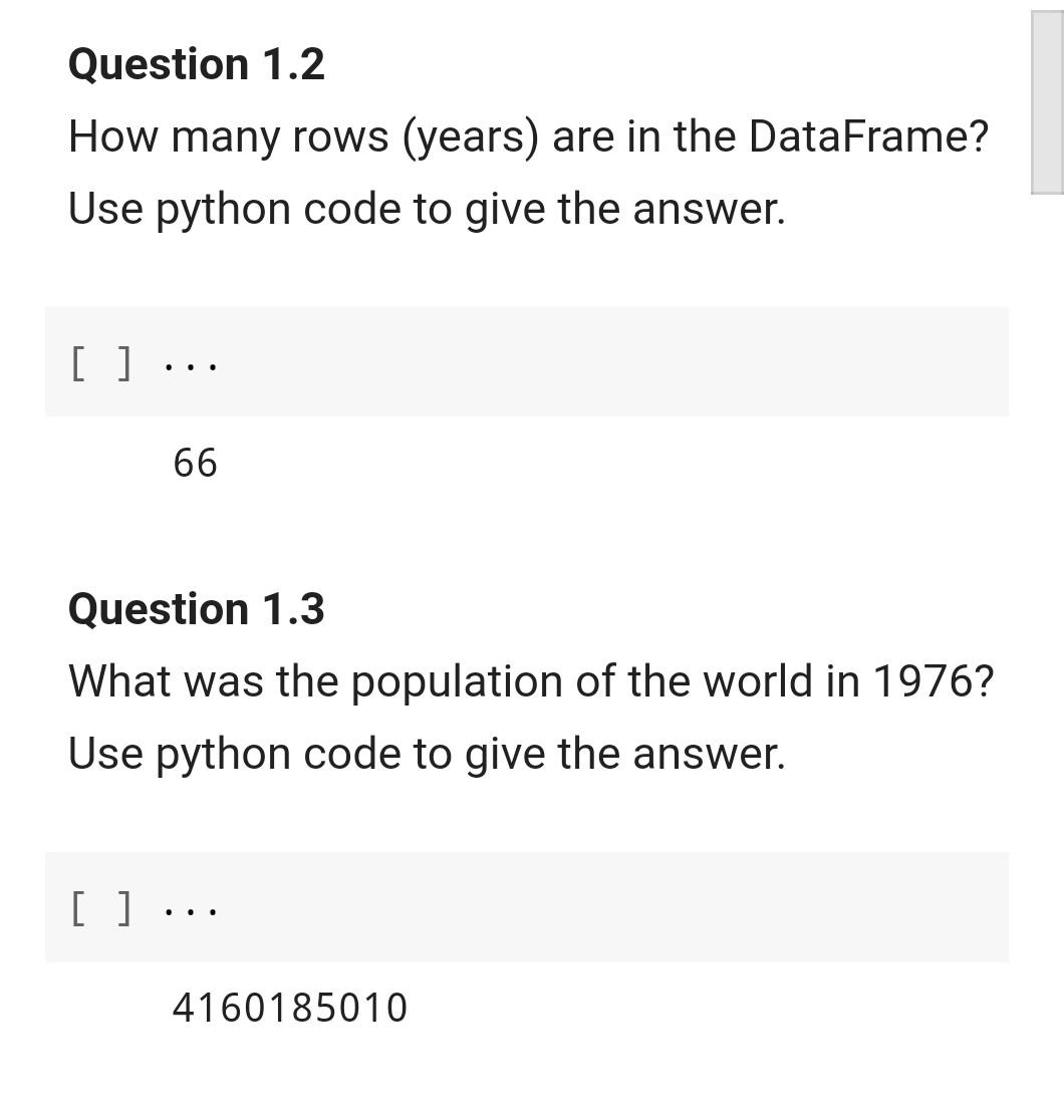 Solved Question 1.1 Read in the 'world_population.csv' file. | Chegg.com
