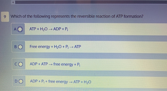 Solved 9 Which of the following represents the reversible | Chegg.com