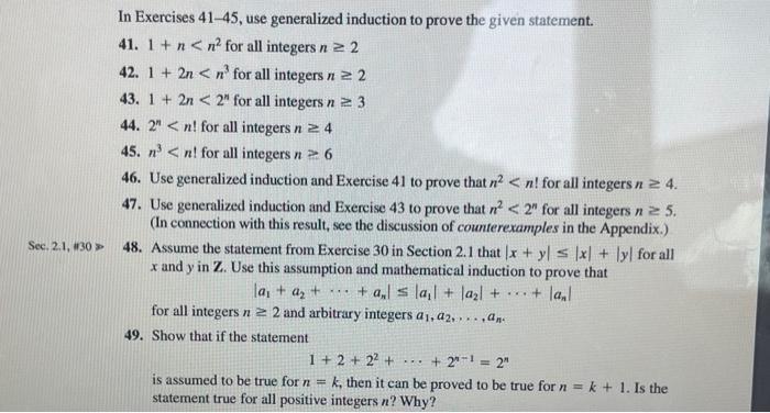 Solved In Exercises 41−45, use generalized induction to | Chegg.com