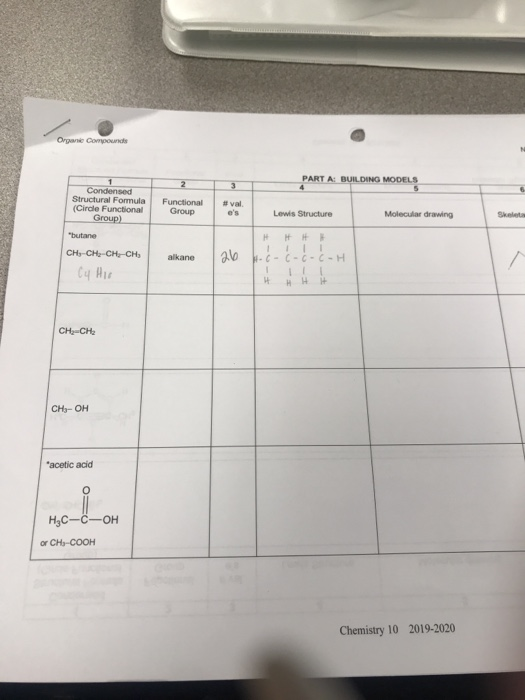 Solved Organic Compounds PART A: BUILDING MODELS 2 3 | Chegg.com