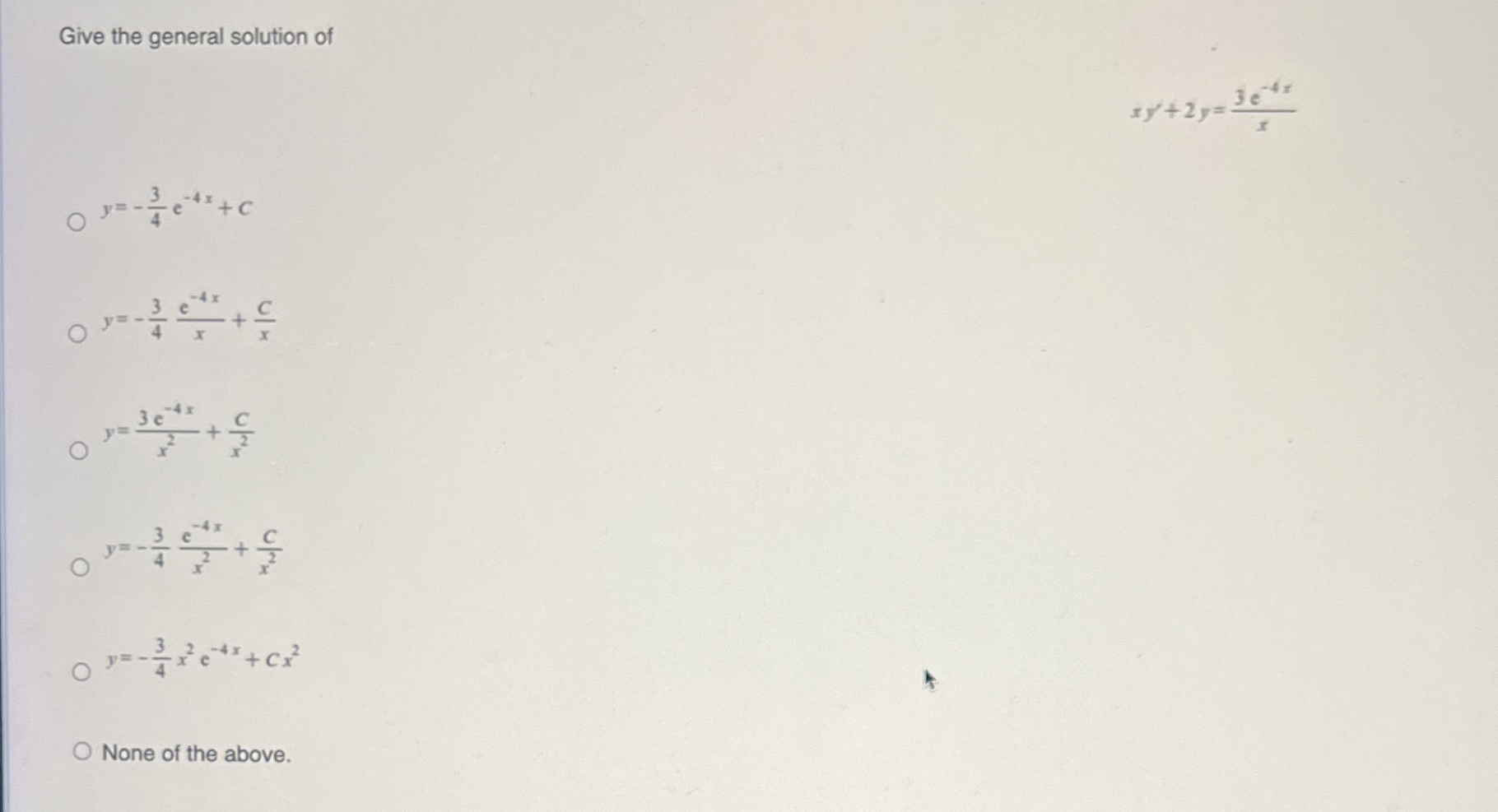 Solved Give the general solution | Chegg.com