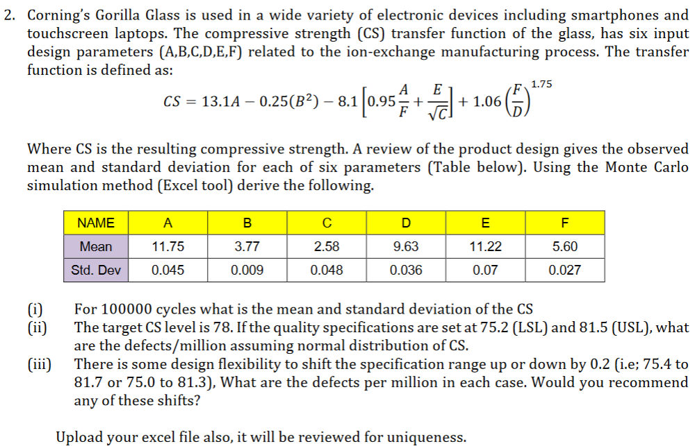 Solved 2.Corning's Gorilla Glass is used in a wide variety | Chegg.com