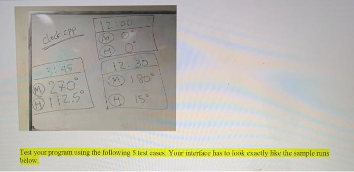 Solved clock (clock.cpp) The program will ask for a time in | Chegg.com